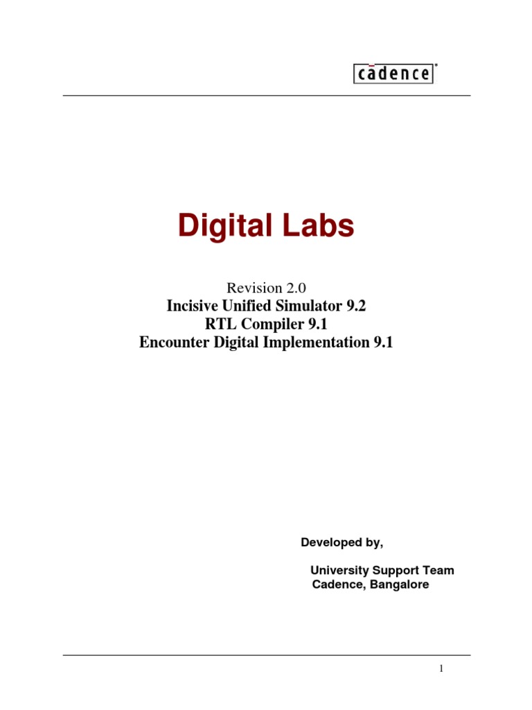 Digital Lab Manual Cadence PDF | PDF | Hardware Description Language | Command Line Interface