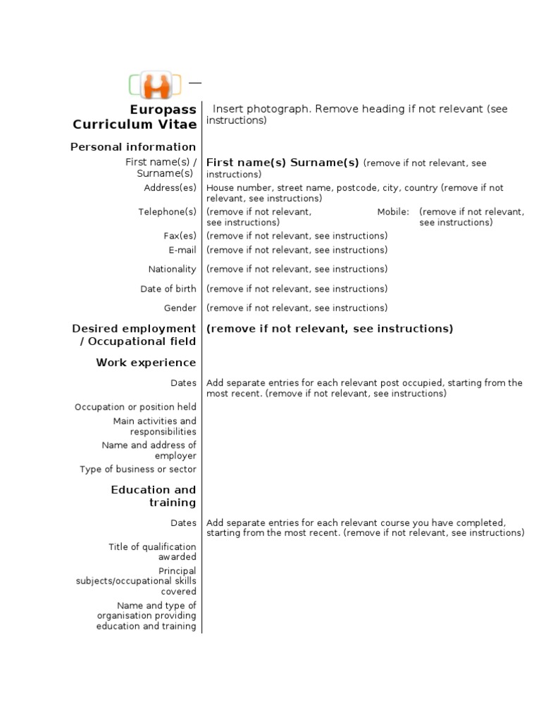 Model CV European in Engleza | PDF