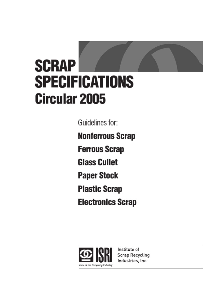 ISRI Scrap Specifications - 2005 | PDF | Brass | Scrap