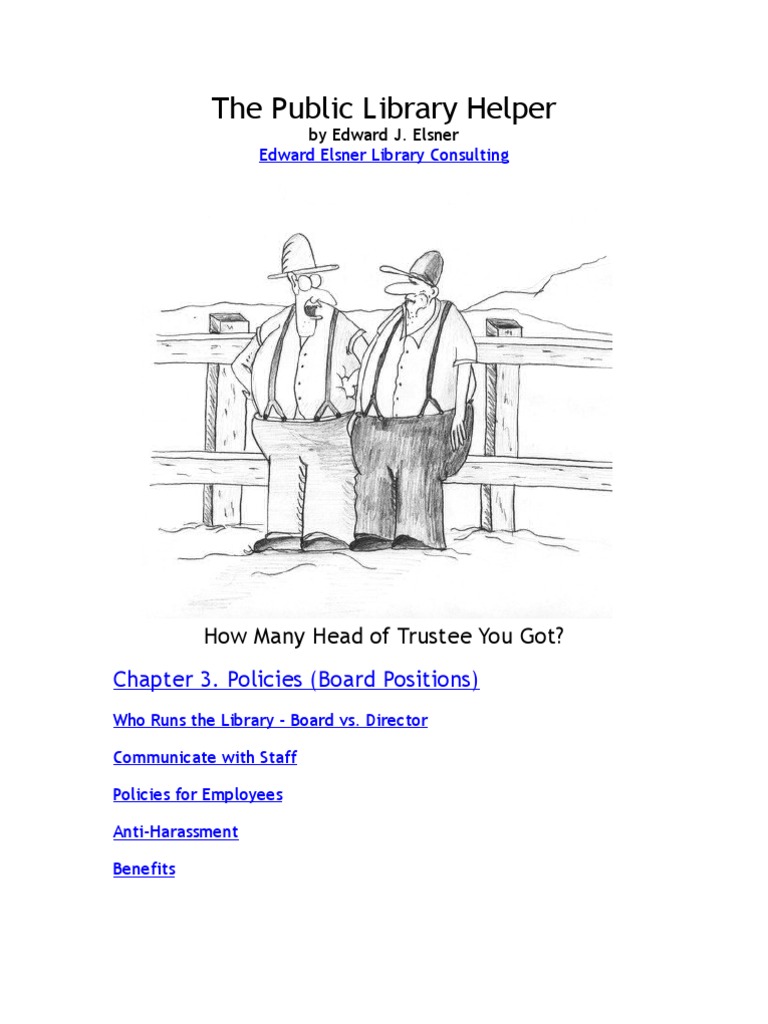 Policies (Board Positions) Chapter From Public Library Helper by Edward ...