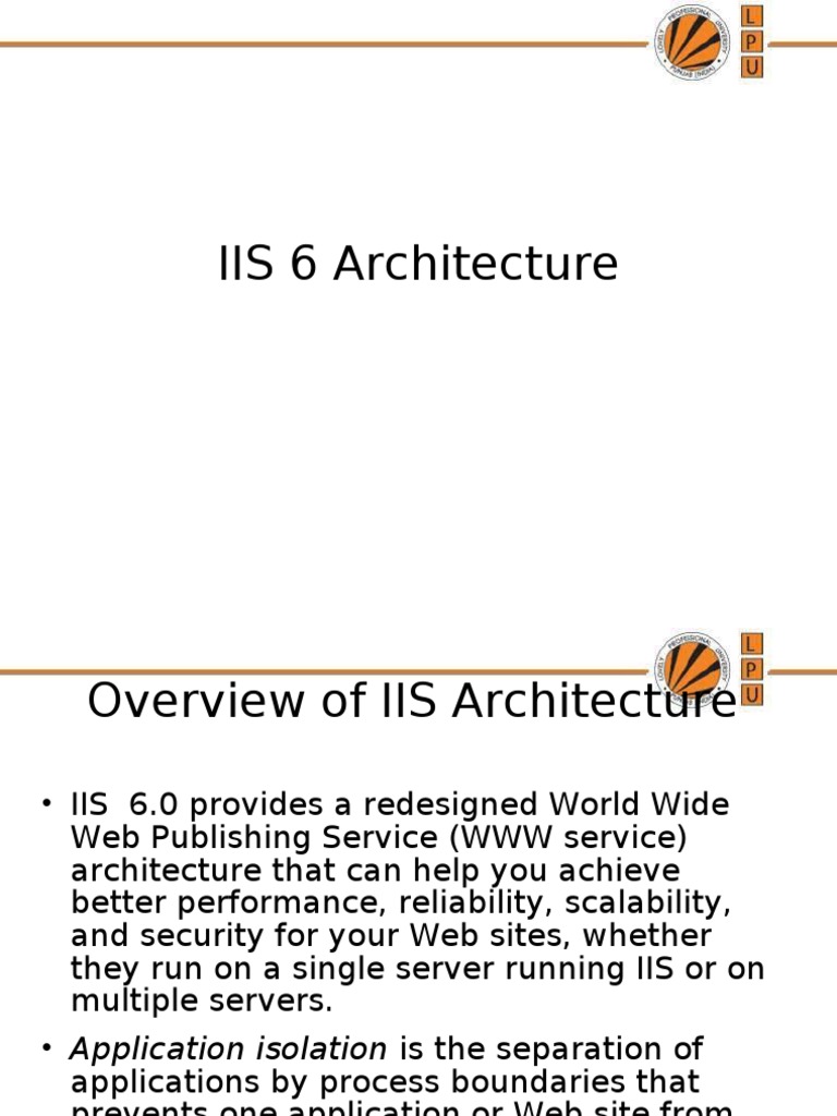 IIS 6 Architecture | PDF | Web Server | Internet & Web