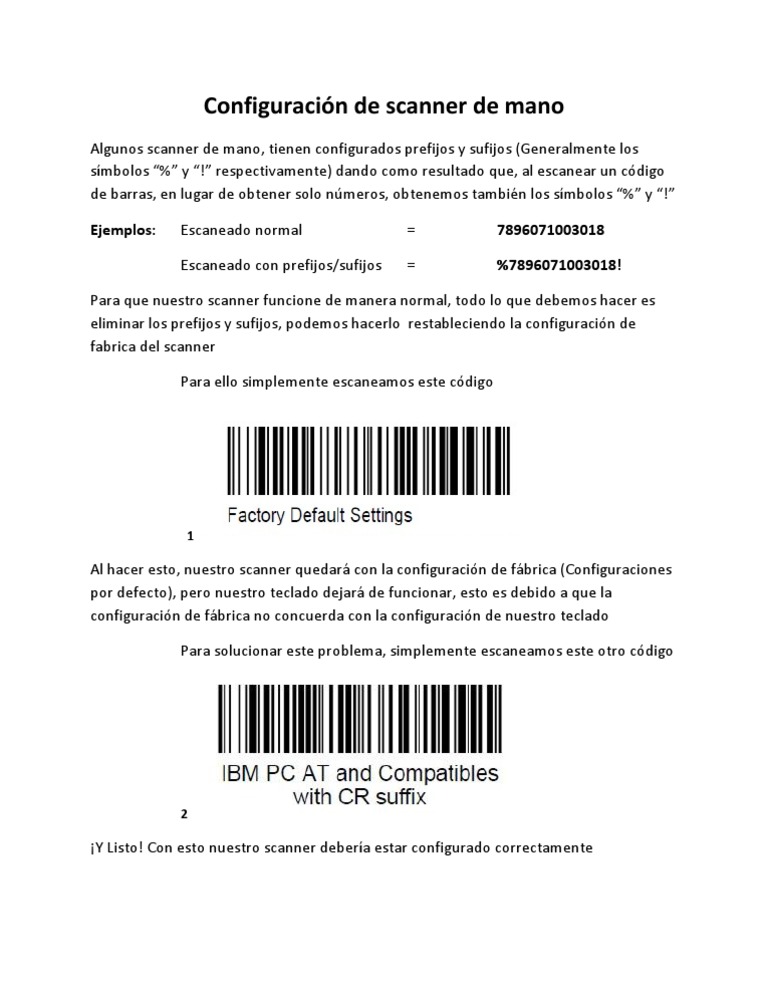Configuración de Scanner de Mano | PDF