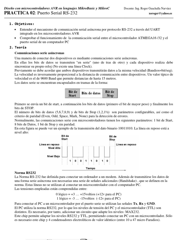 P02 Puerto Serial RS232 AVR | PDF | Microcontrolador | Redes de ...