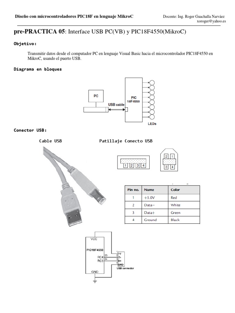 PreP05 Comunicacion USB PC VB y PIC18F4550 MikroC | PDF