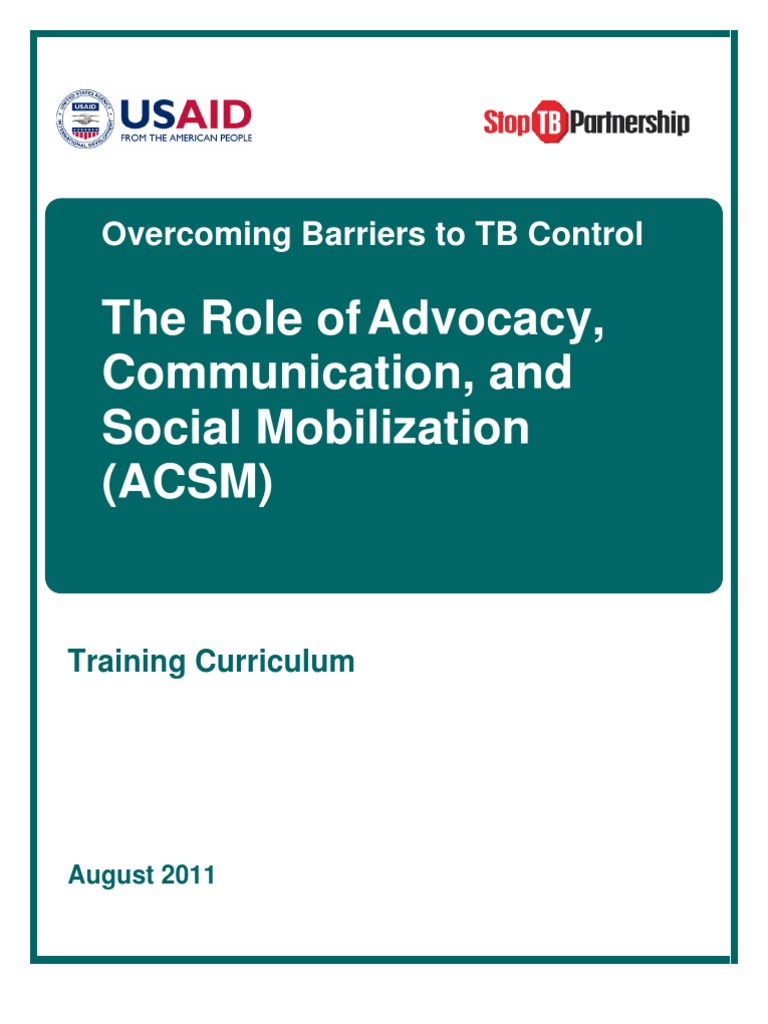 TB Control: ACSM Training Curriculum | PDF | Tuberculosis | Non ...
