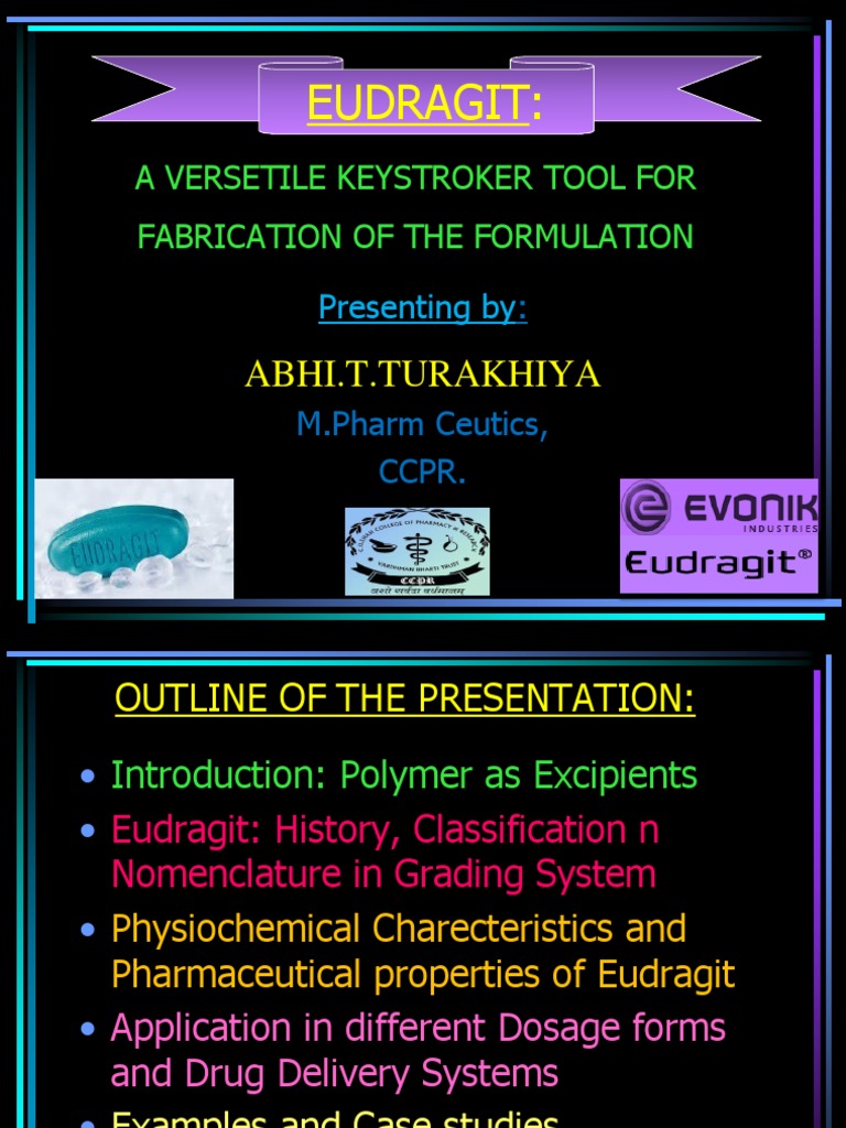 Eudragit: a versatile polymer excipient | Tablet (Pharmacy ...