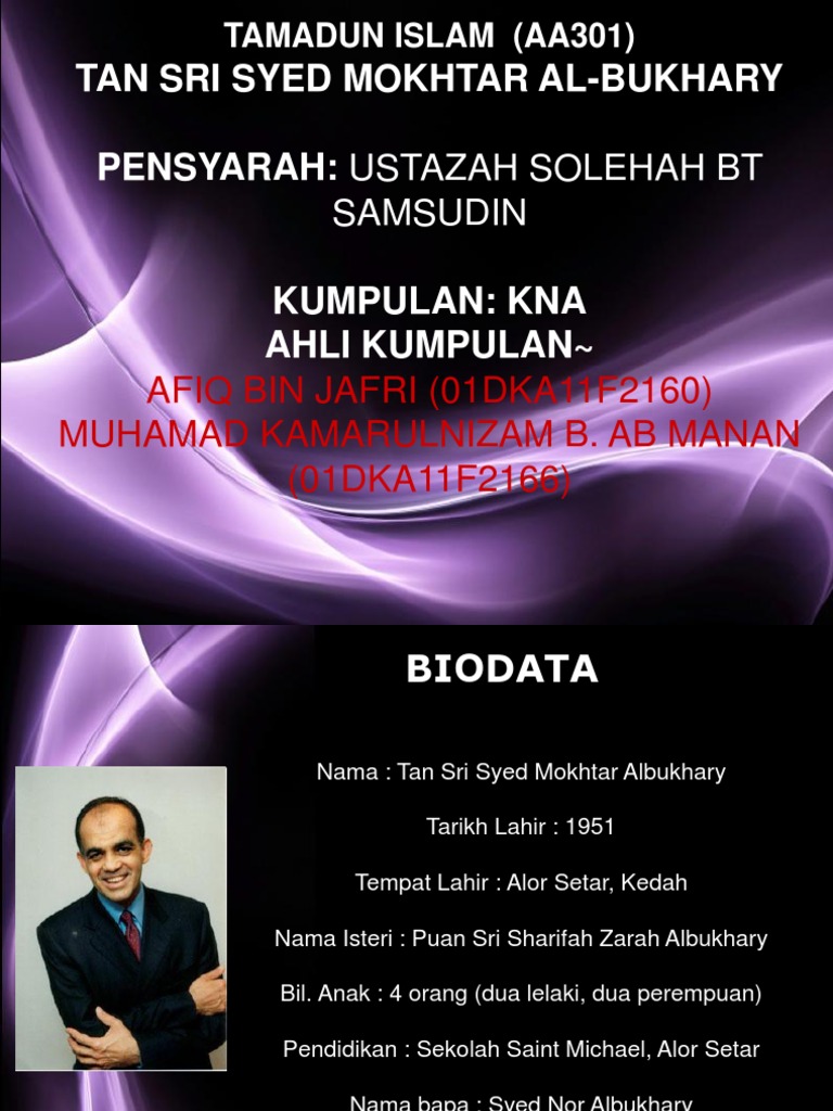 Tan Sri Syed Mokhtar Shah Bin Syed Nor Al-Bukhary | PDF