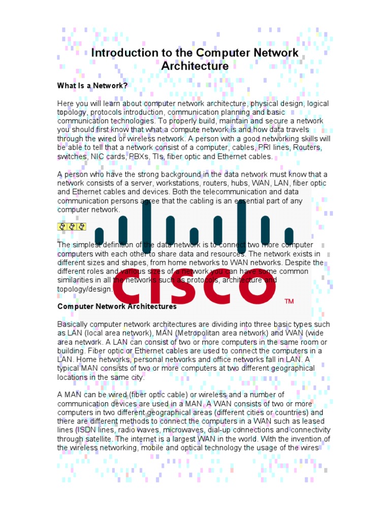 Introduction To The Computer Network Architecture | PDF | Internet ...
