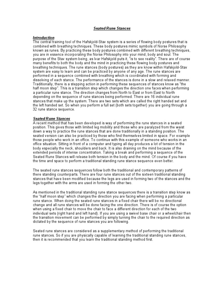 Seated Rune Stances for All | PDF | Chair | Wheelchair