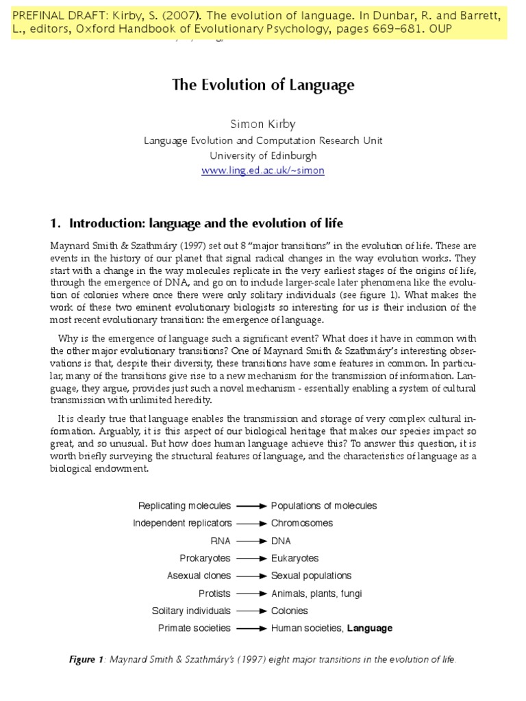 The Evolution of Language | Evolution | Origin Of Language