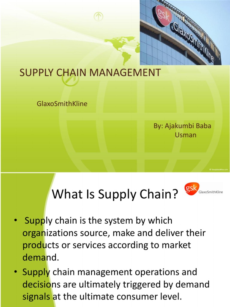 Supply Chain Management | PDF | Glaxo Smith Kline | Service Industries
