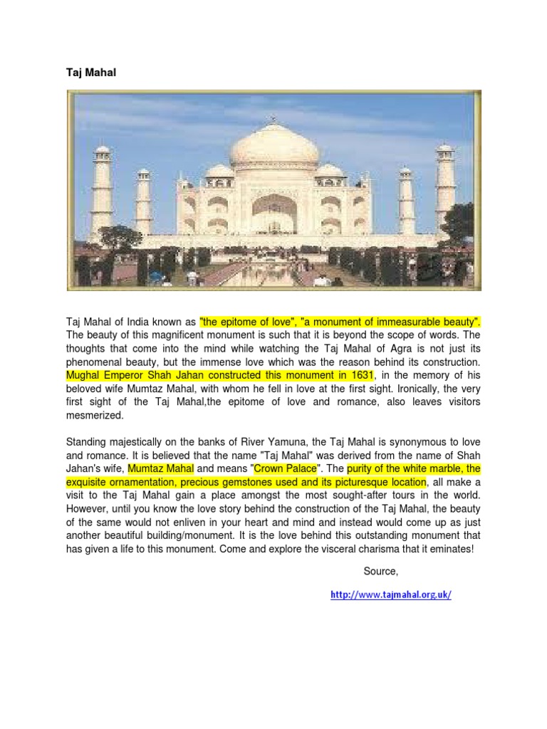 Taj Mahal | PDF