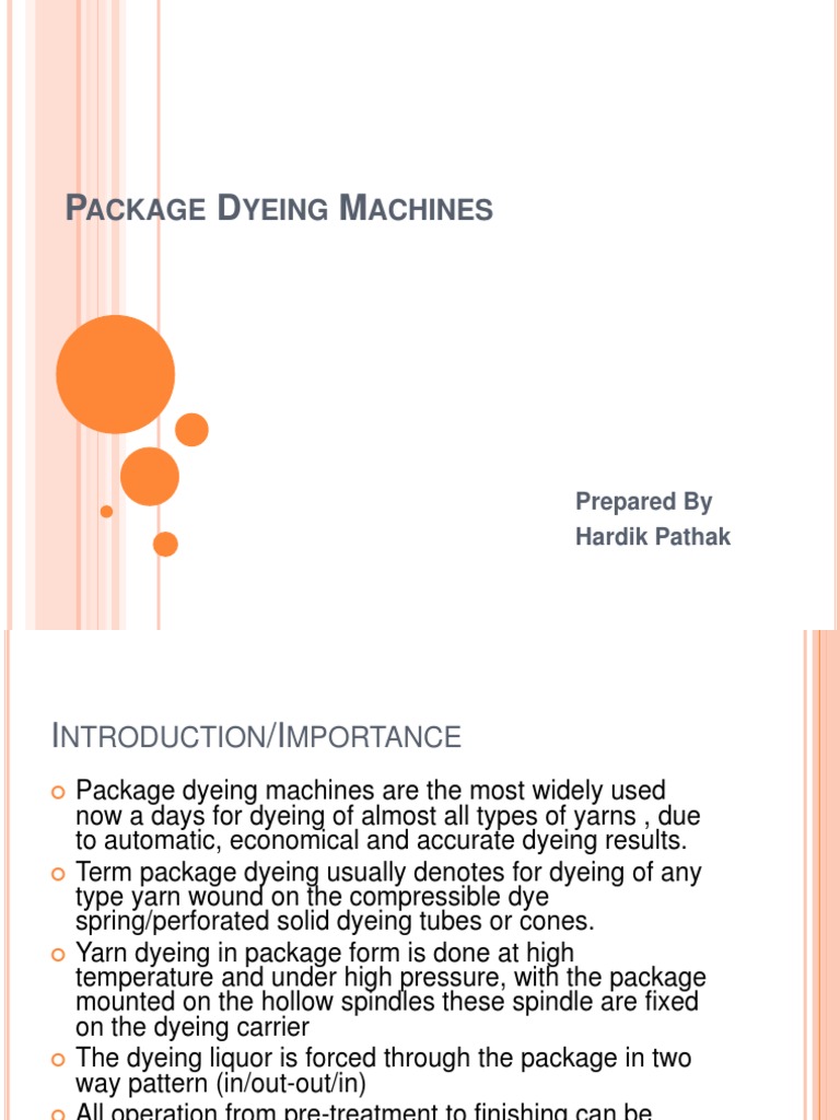 Package Dyeing Machines | PDF | Dyeing | Yarn