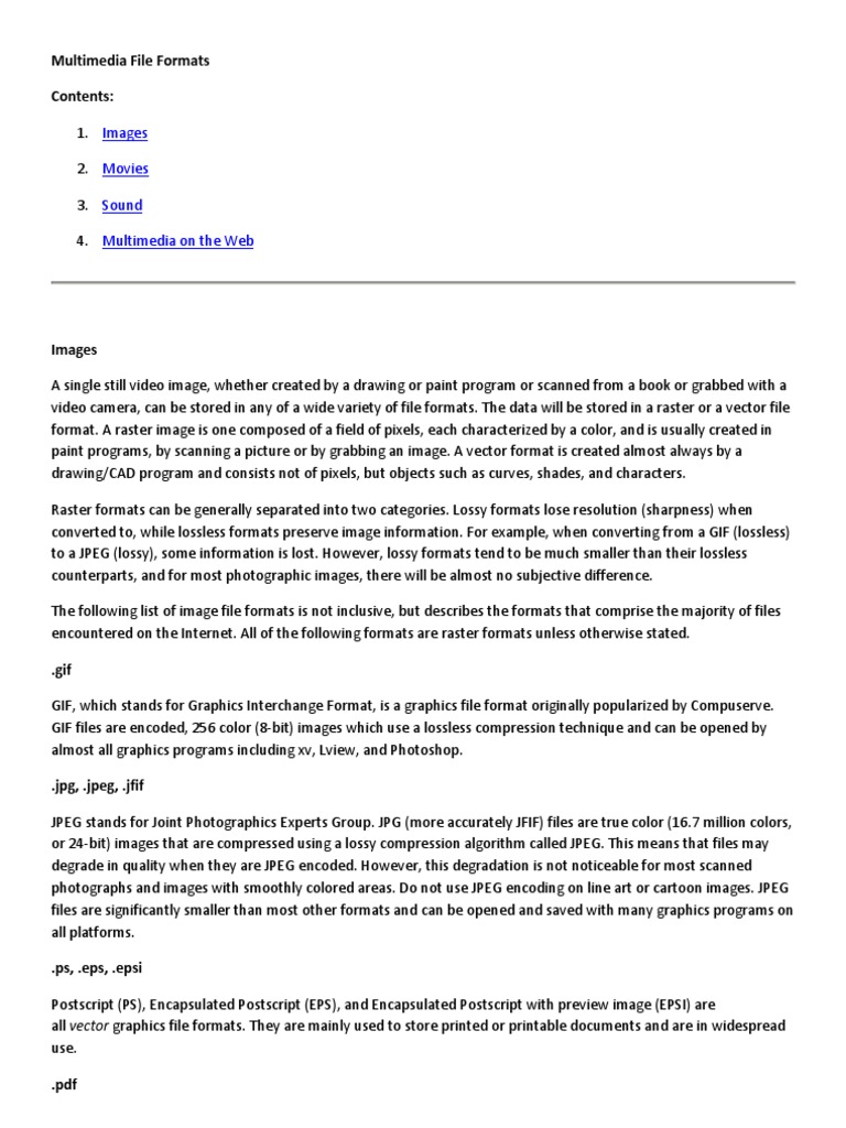 Multimedia File Formats | PDF | Data Compression | Mp3