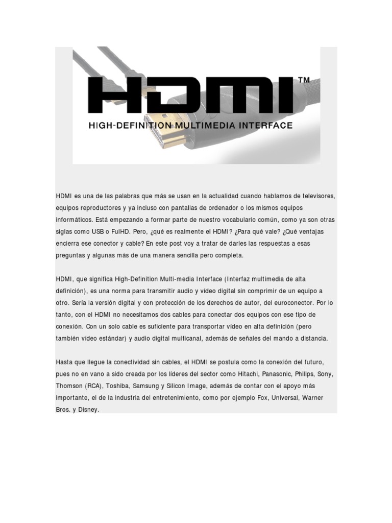 [Un vistazo a la conexión HDMI: sus características, ventajas y ...