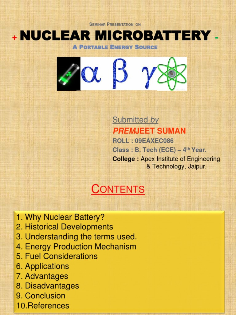 Nuclear Microbattery Overview and Insights | PDF | Radionuclide ...