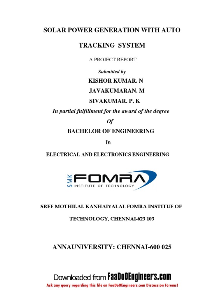 Solar Power Generation | PDF