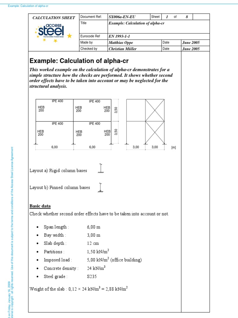 Example Calculation of Alpha-Cr PDF | PDF | Elasticity (Physics) | Column