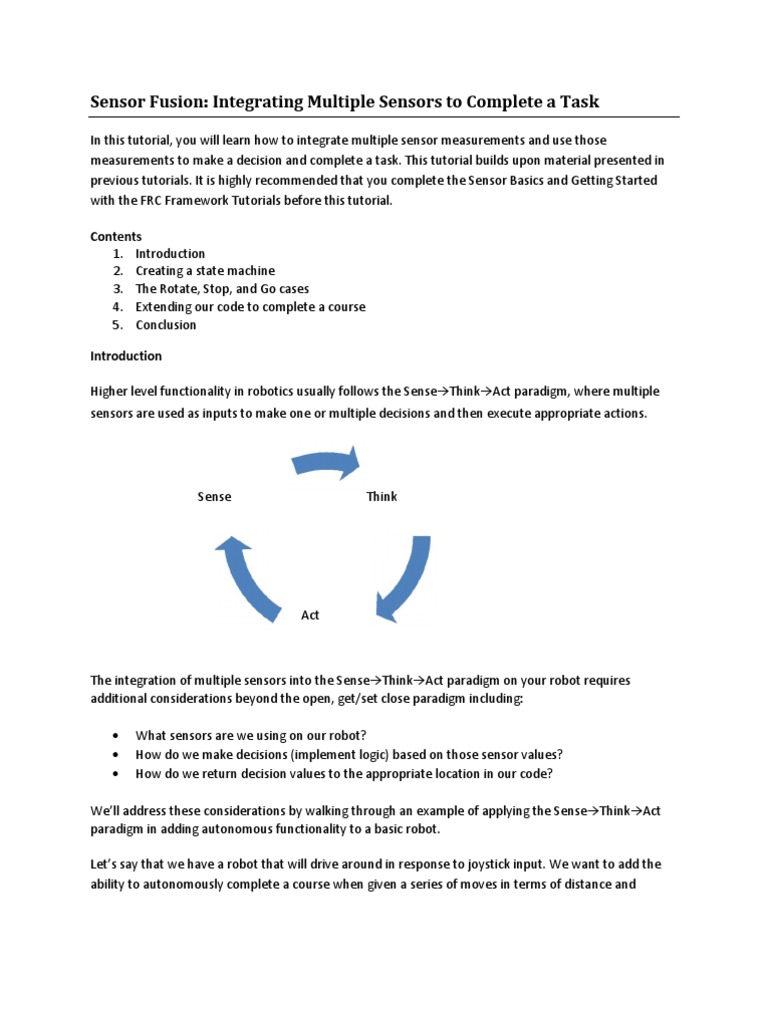 (FRC 2012) Sensor Fusion Tutorial | PDF | Control Flow | Matrix ...