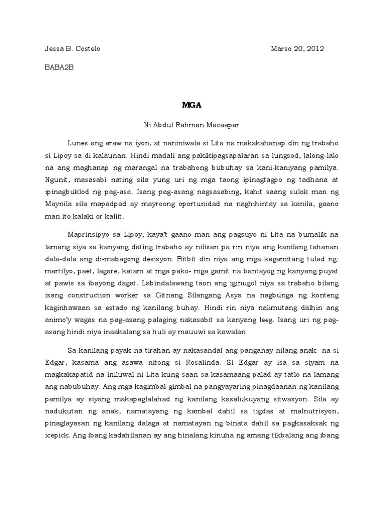 Buod Final Mga | PDF