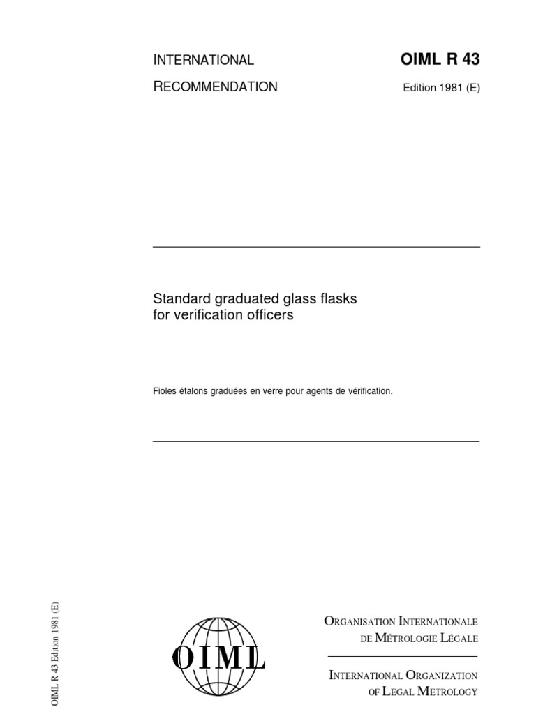 Oiml R43 (1981) | PDF | Litre | Metrology
