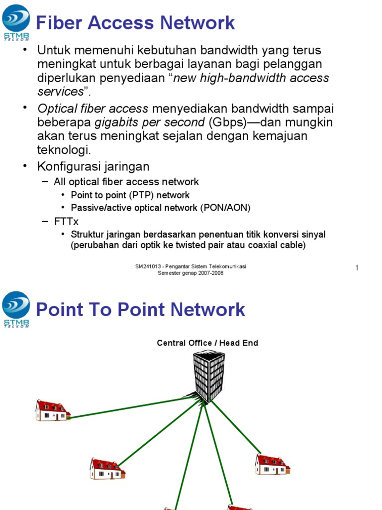 FTTx: Fiber Access Network Overview | PDF | Fiber To The X | Electronic ...