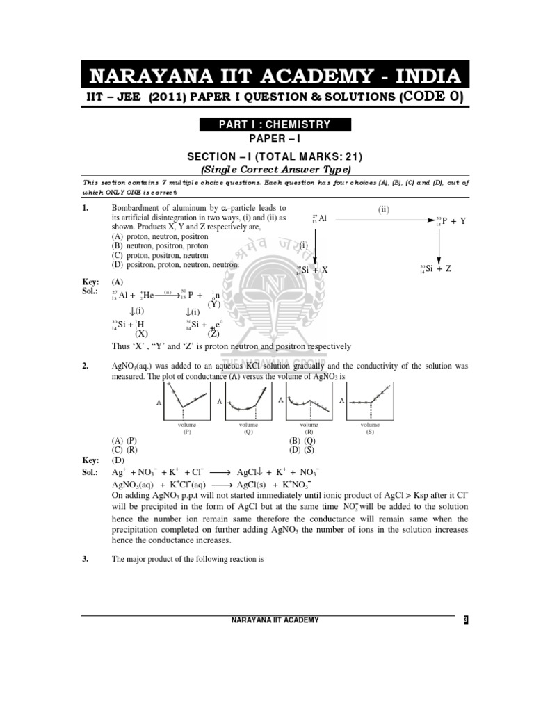 Narayana... Iit Jee Paper | Download Free PDF | Spectral Line | Gases