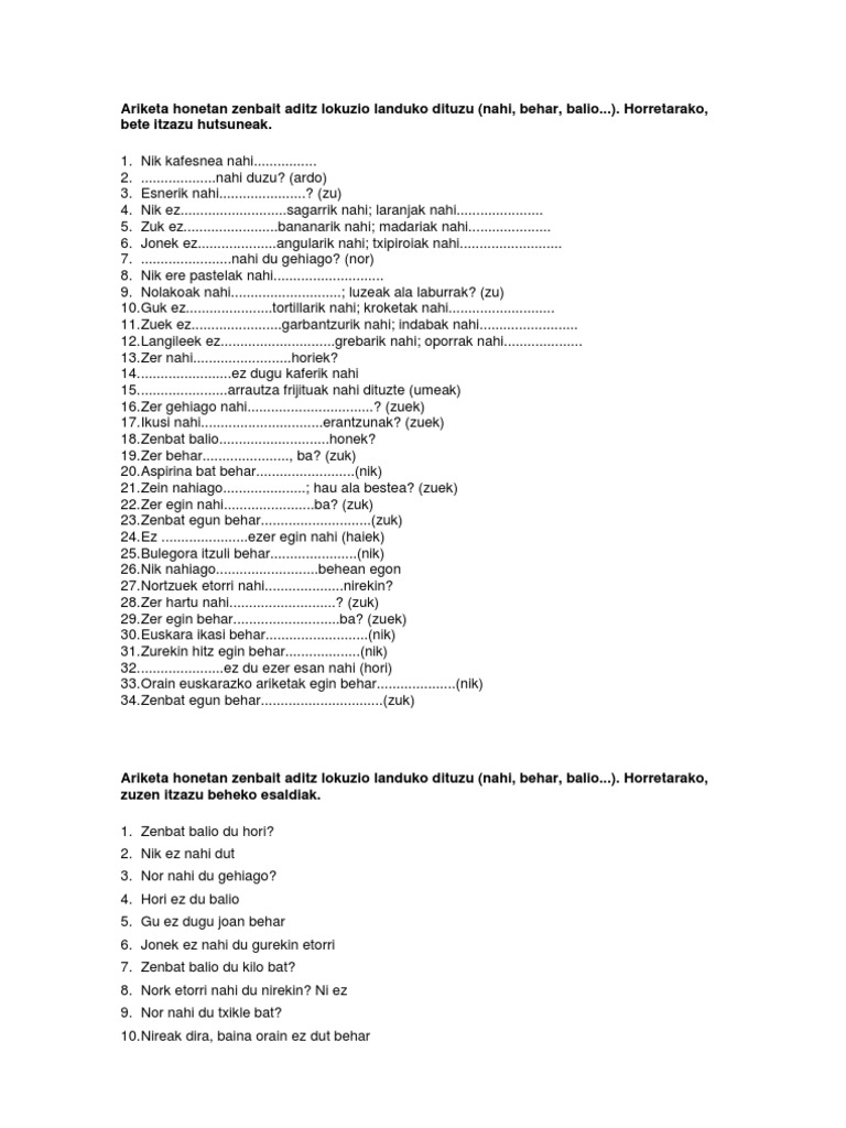 Aditz Ariketak | PDF