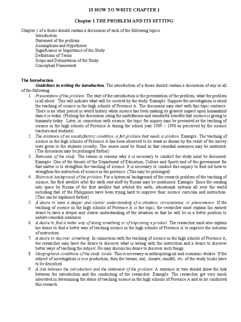 13 How To Write Chapter 1 Architectural Thesis | PDF | Hypothesis | Inquiry