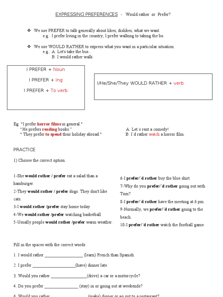 Expressing Preferences | PDF | Verb | Onomastics
