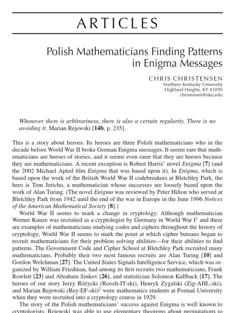 MAA Enigma | Download Free PDF | Cryptanalysis | Cipher