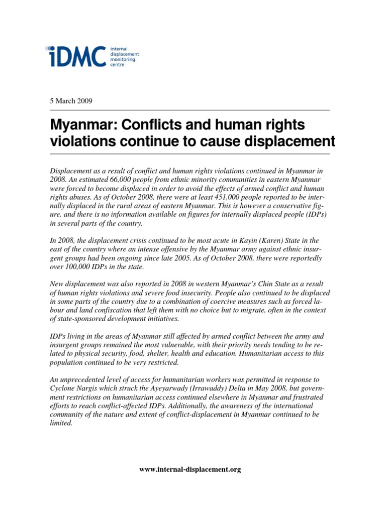 Myanmar Overview Mar09 | PDF | Myanmar | Rohingya People