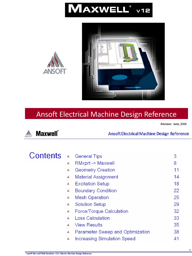 Ansoft Maxwell v12 2D User Guide-Machine Design Reference Guide | PDF | Electric Motor | Finite ...