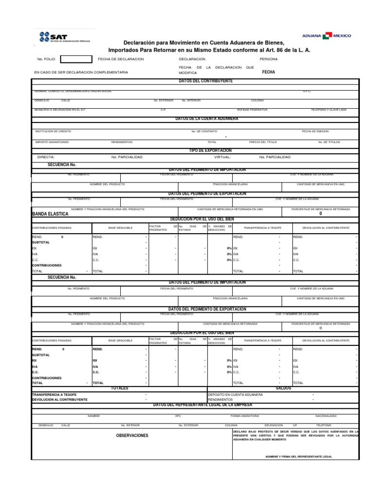 Consulta y Formato de Pedimentos SAT | PDF