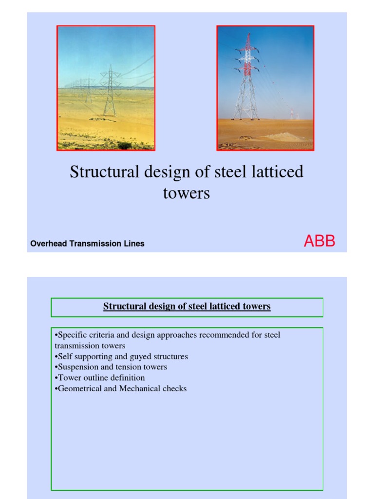 Lattice Tower Structural Design Guide | PDF | Electric Power ...