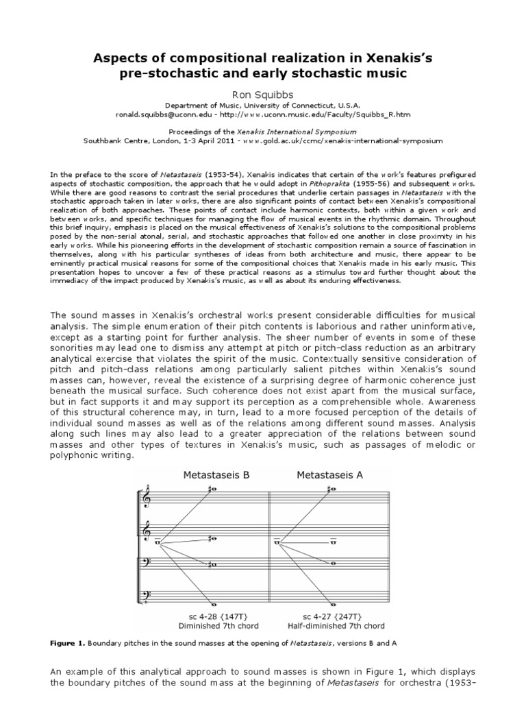 Xenakis | PDF | Interval (Music) | Probability Distribution
