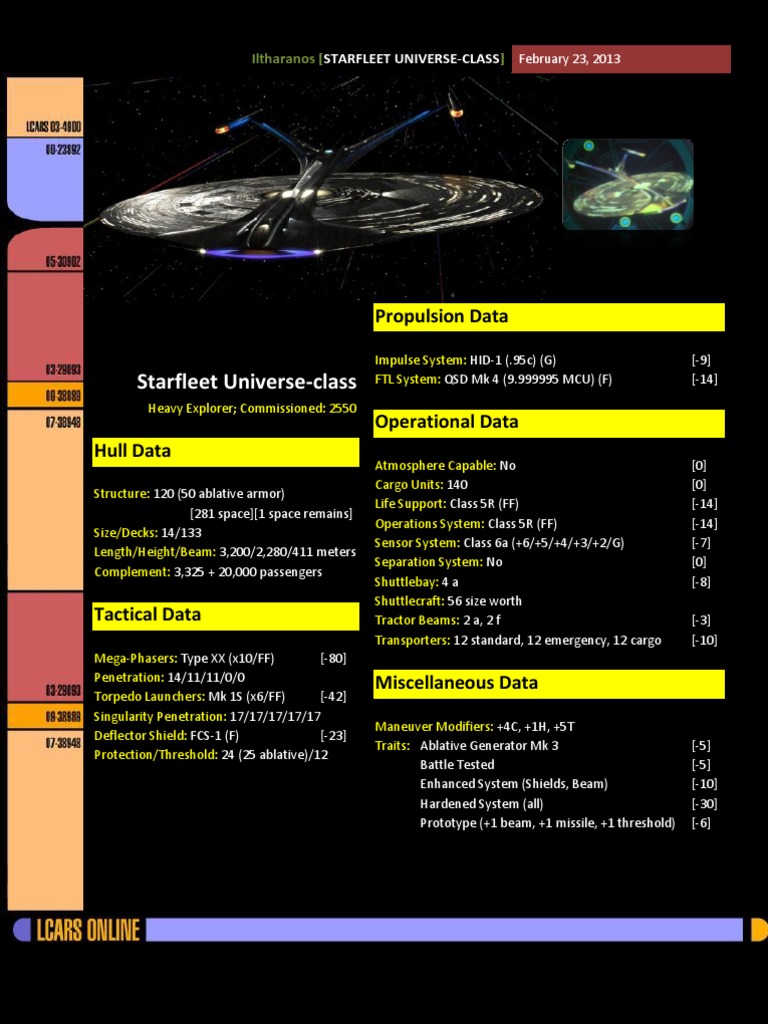 Starfleet Universe Class | PDF | Starship Enterprise | Star Trek