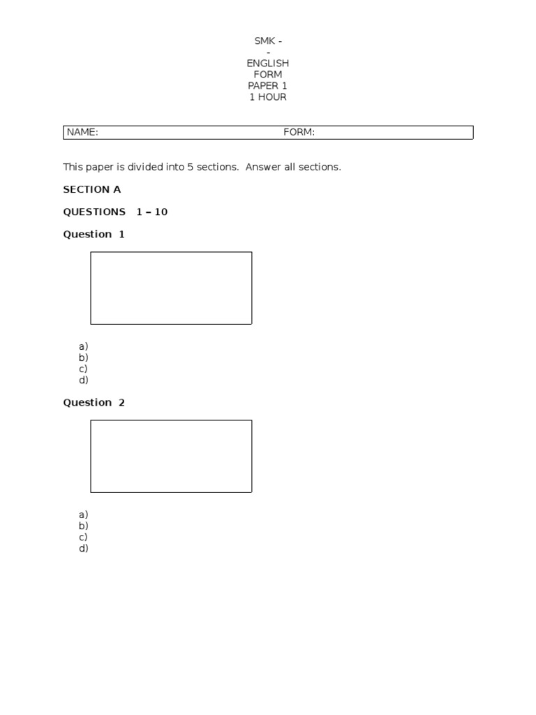 Format Kertas English PMR | PDF | Linguistics | Semiotics