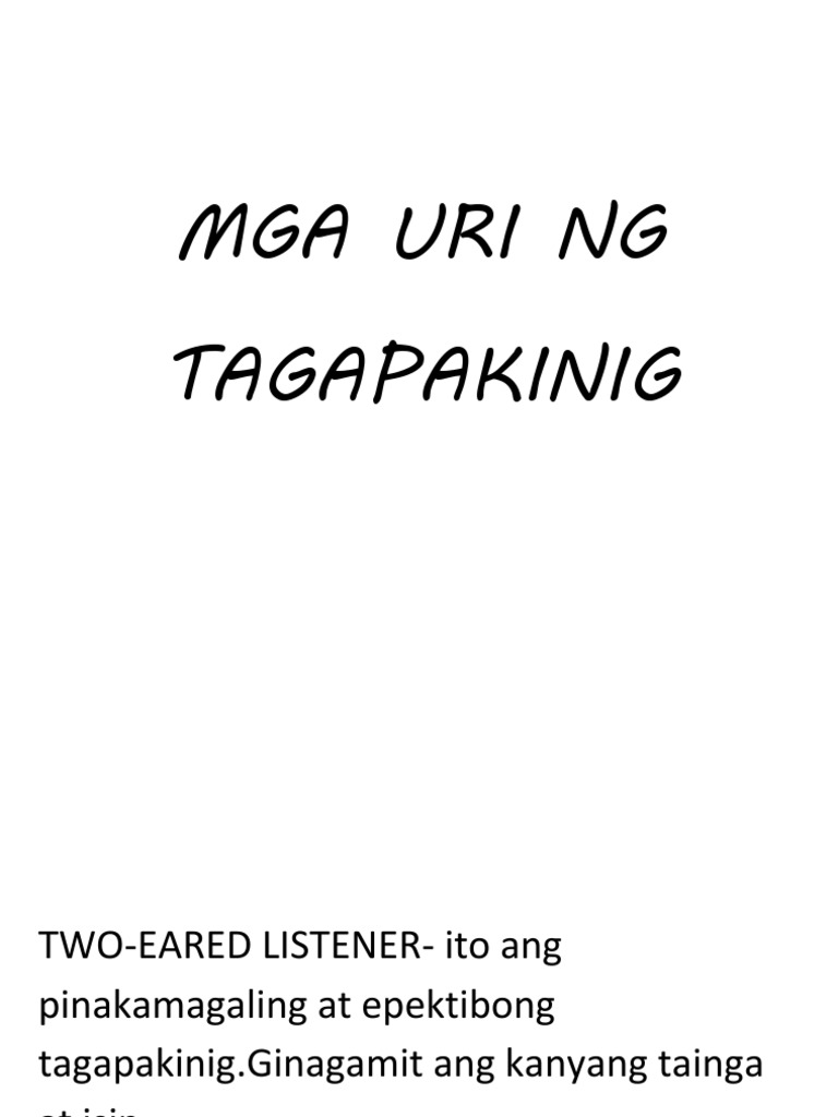 Mga Uri NG Tagapakinig | PDF