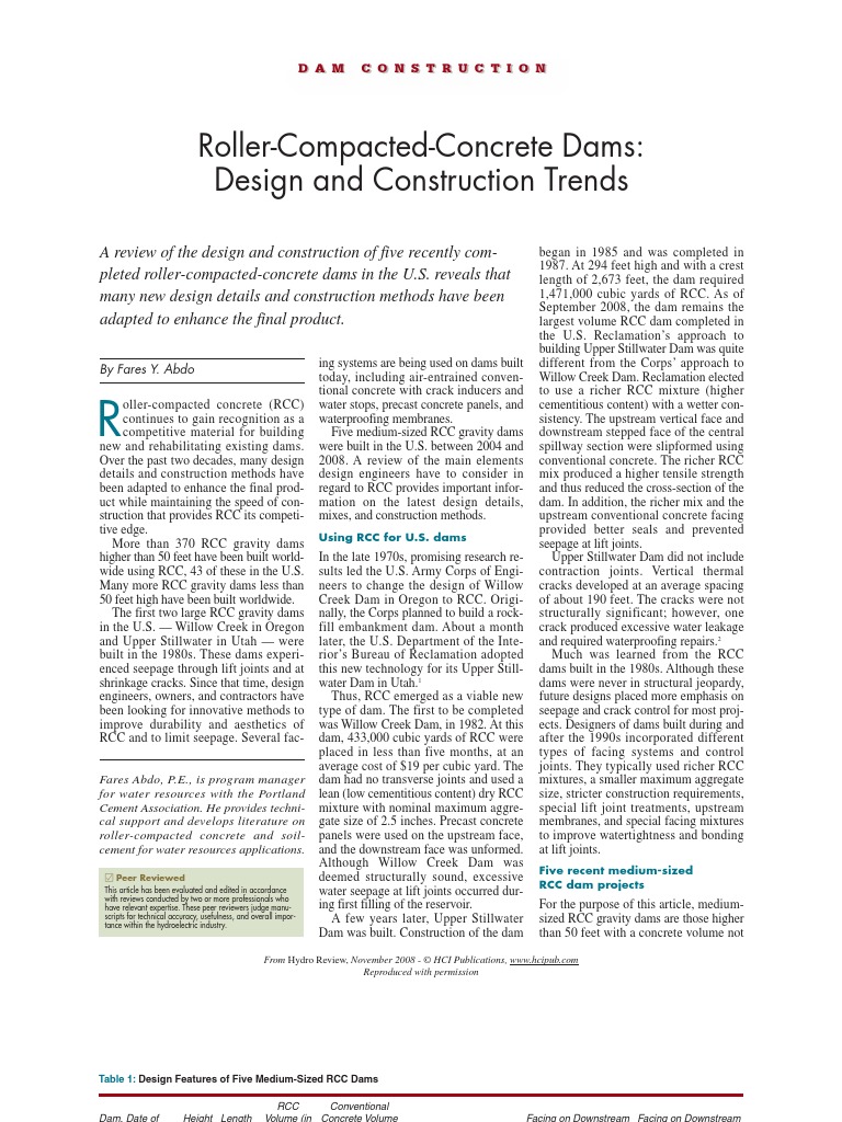 Abdo - RCC Dams Design & Construction | PDF | Spillway | Dam