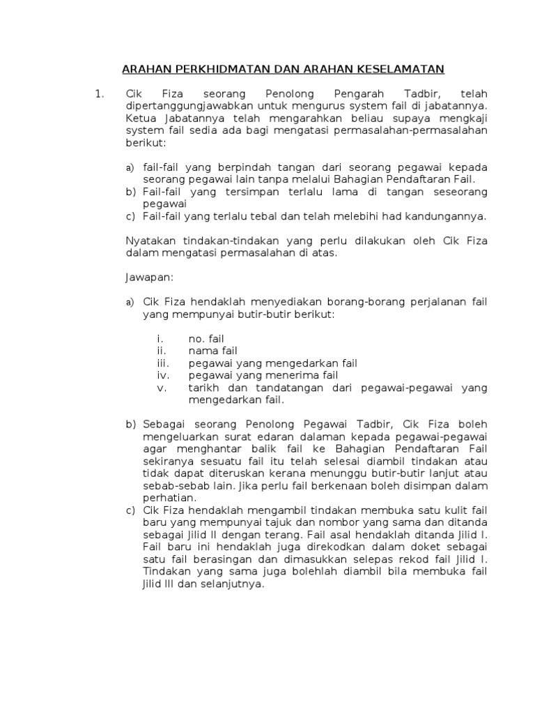 Arahan Perkhidmatan Dan Arahan Keselamatan | PDF