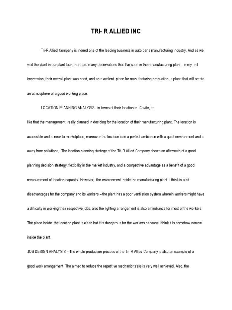 Tri-R and Gardenia Reaction Paper | PDF | Strategic Management | Business