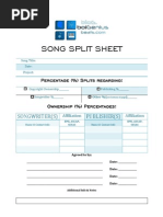 Songwriter Split Sheet Template | PDF | Songwriter | Albums