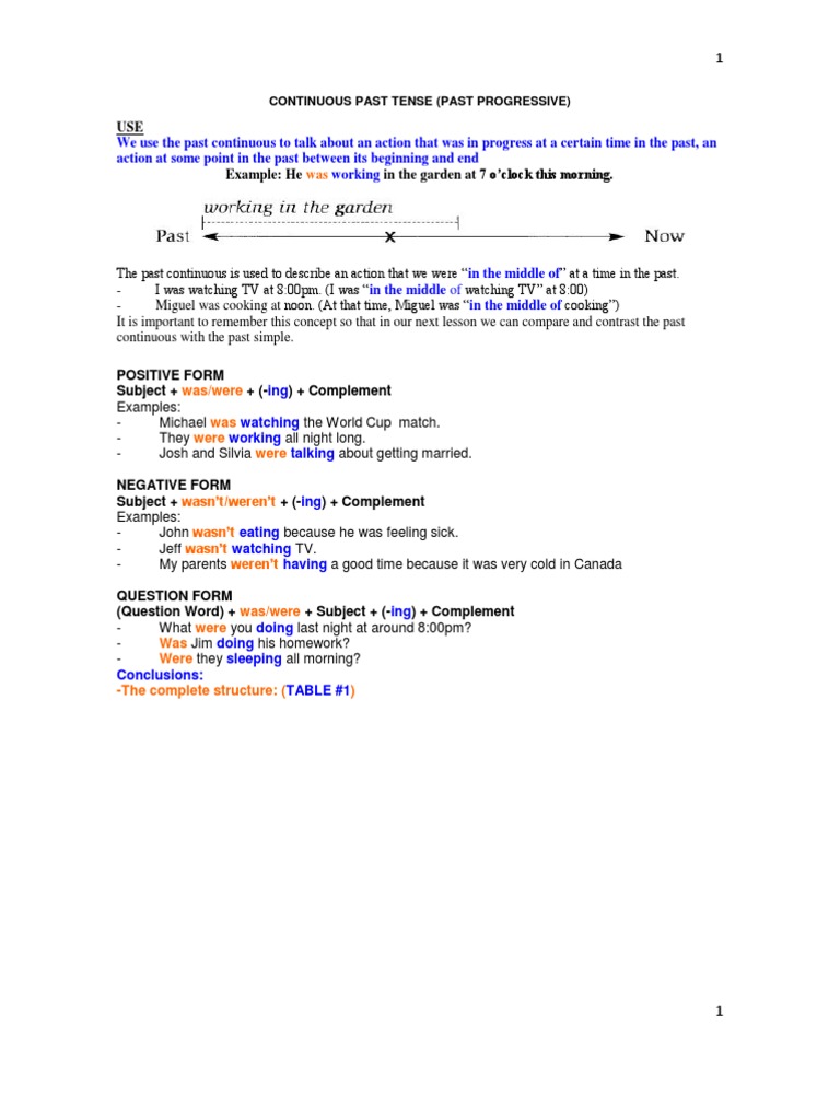 Continuous Past Tense | PDF | Verb | Adverb