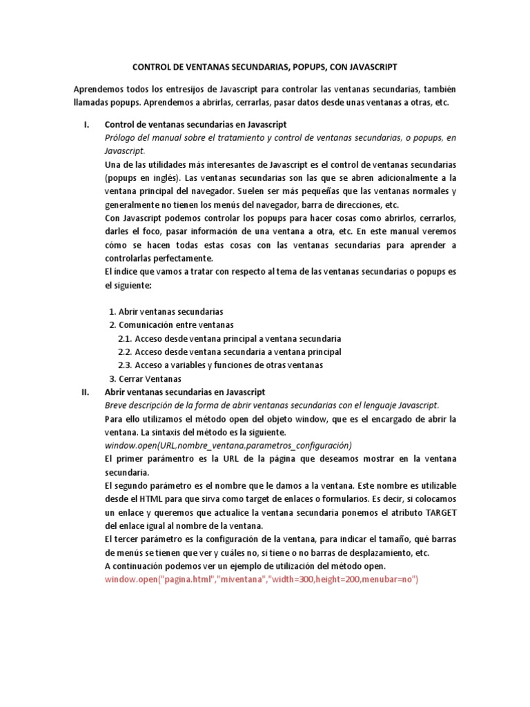 Cerrar Ventanas con JavaScript | PDF | Script Java | Ventana (informática)