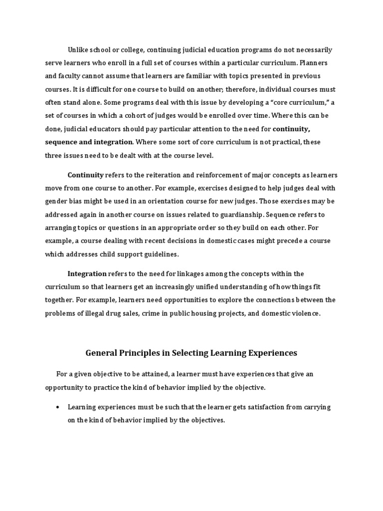 5.2 Selection of Learning Experiences | Download Free PDF | Goal ...