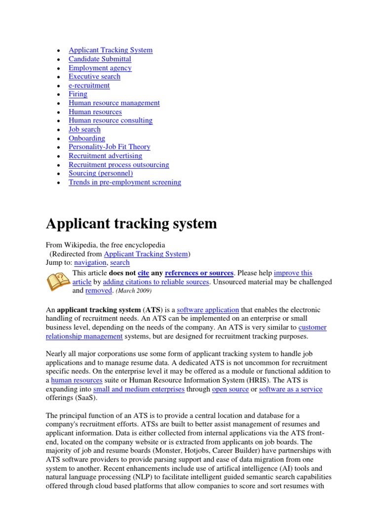 Applicant Tracking System | PDF | Employment Agency | Industrial And ...