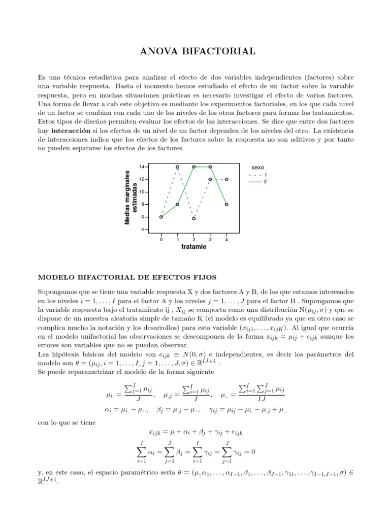 ANOVA Bifactorial: Efectos y Modelos | PDF | Análisis de variación | Análisis estadístico