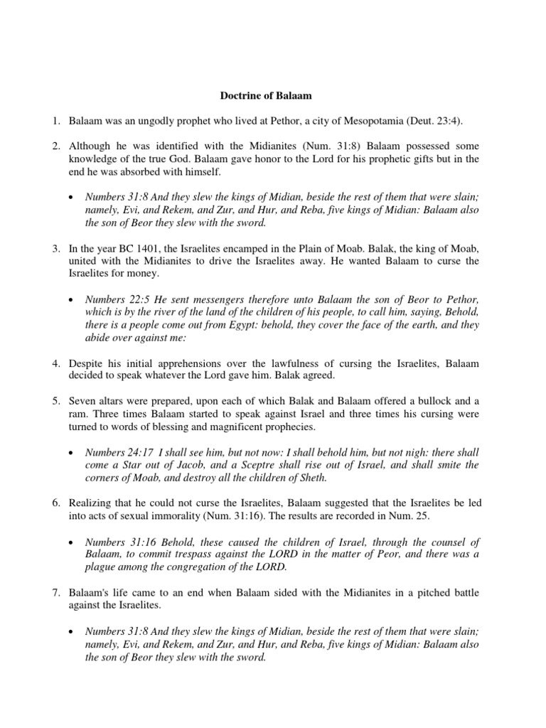 Doctrine of Balaam | Torah Books | Torah