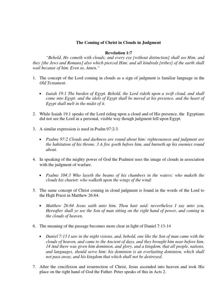 Christ's Return in Cloud Judgment | PDF | Last Judgment | Resurrection ...